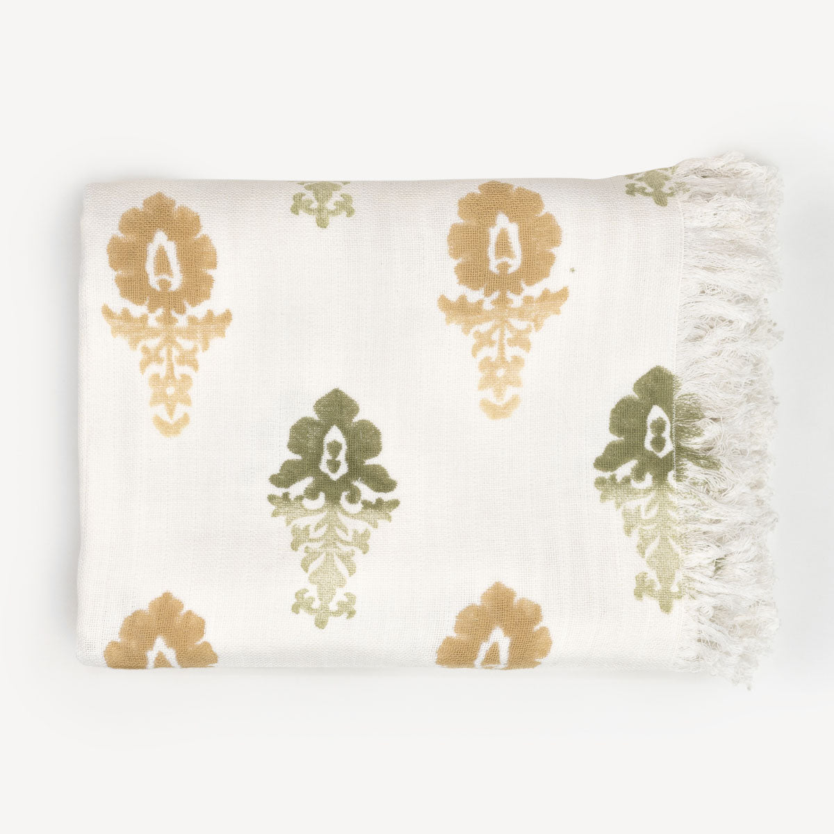 Fleur Ombre olive throw – Inka