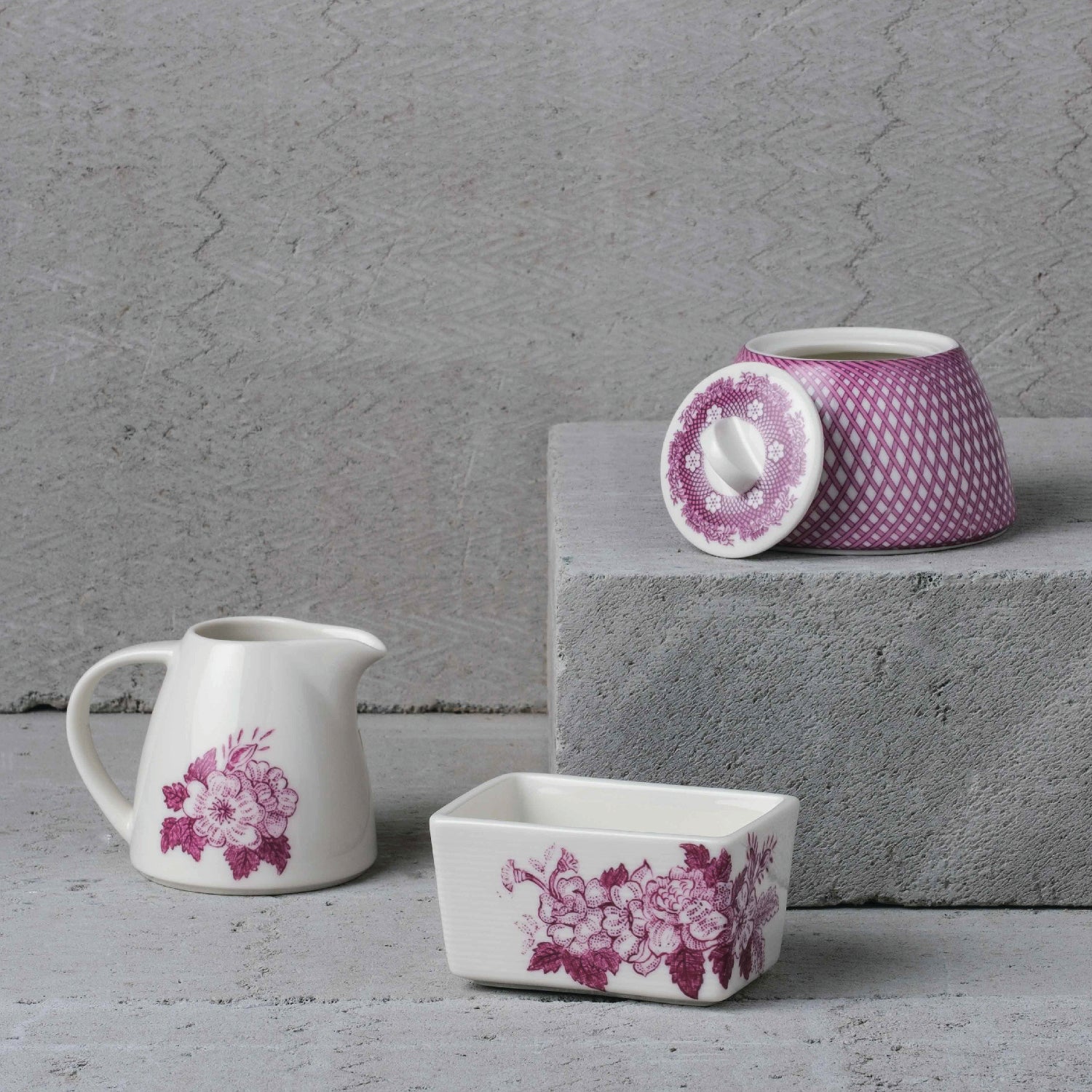 Renata raspberry pink tea service set (Set of 3) – Inka