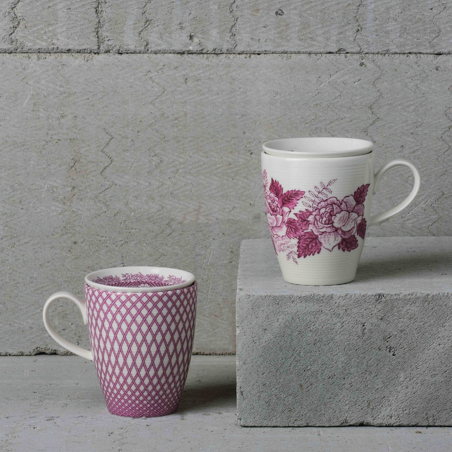 Renata raspberry pink mug set (Set of 2) – Inka