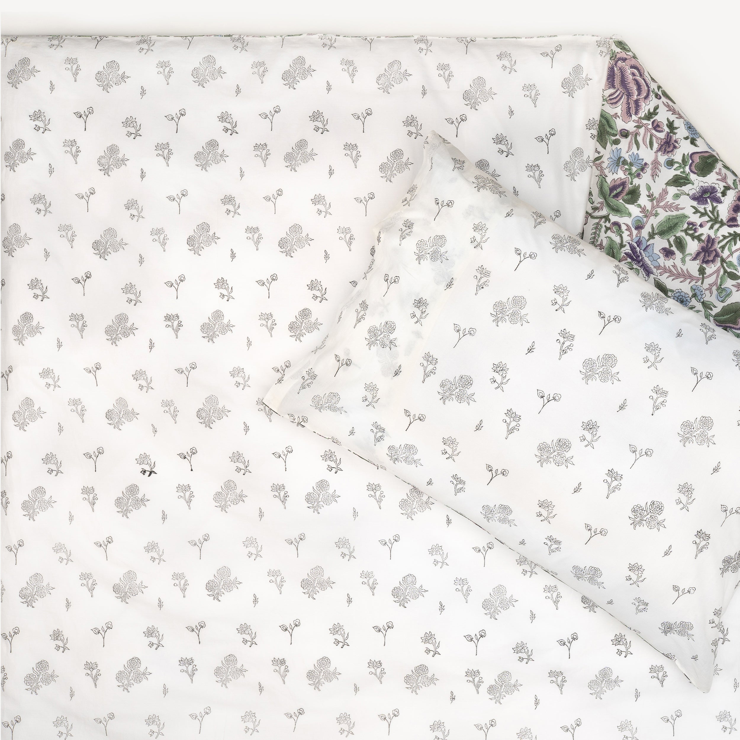 Jamila blue reversible duvet cover & pillow set – Inka